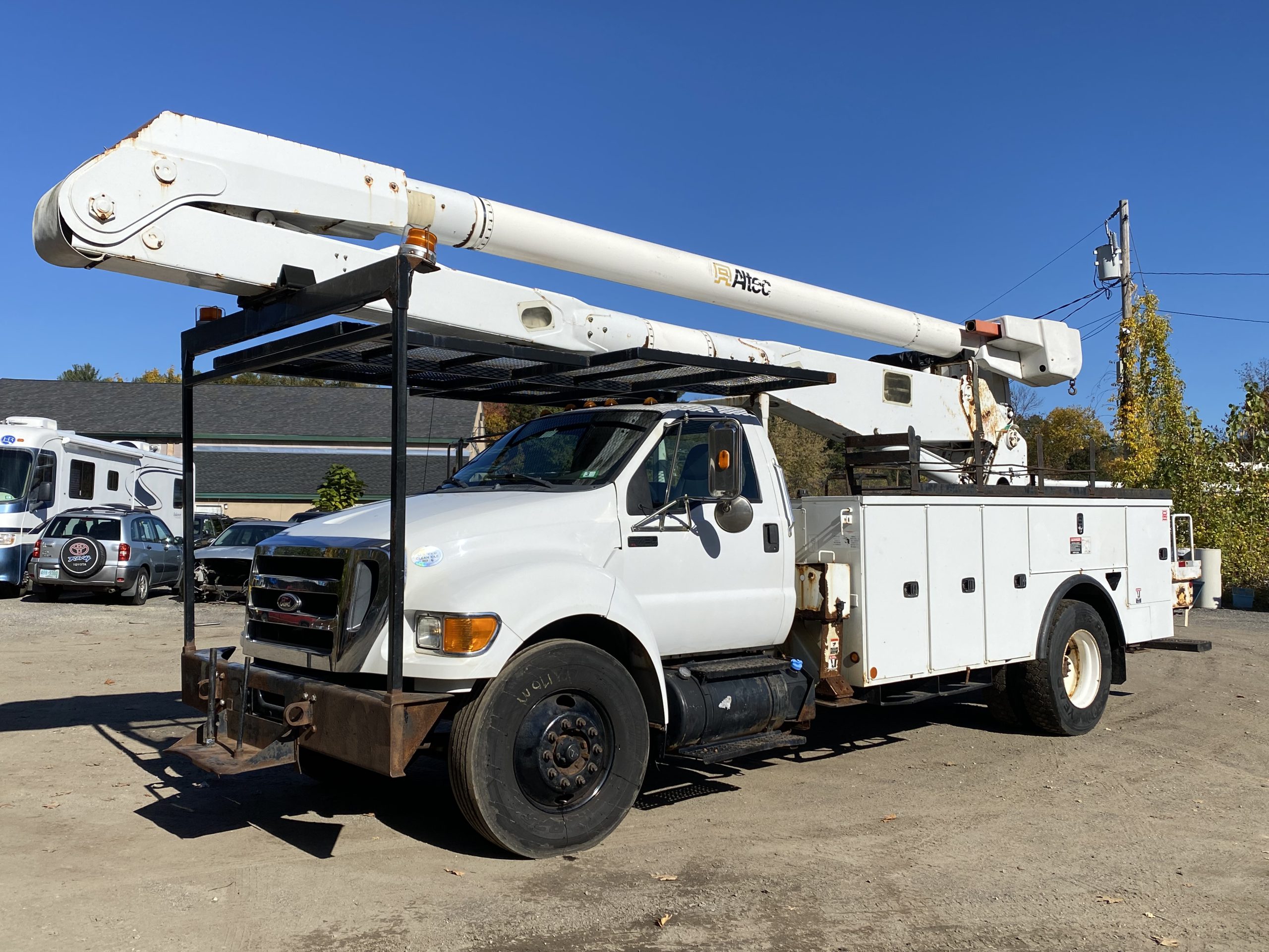 2012 Ford F750 Altec Material Handler Utility Bucket Truck - Platinum Truck and Equipment